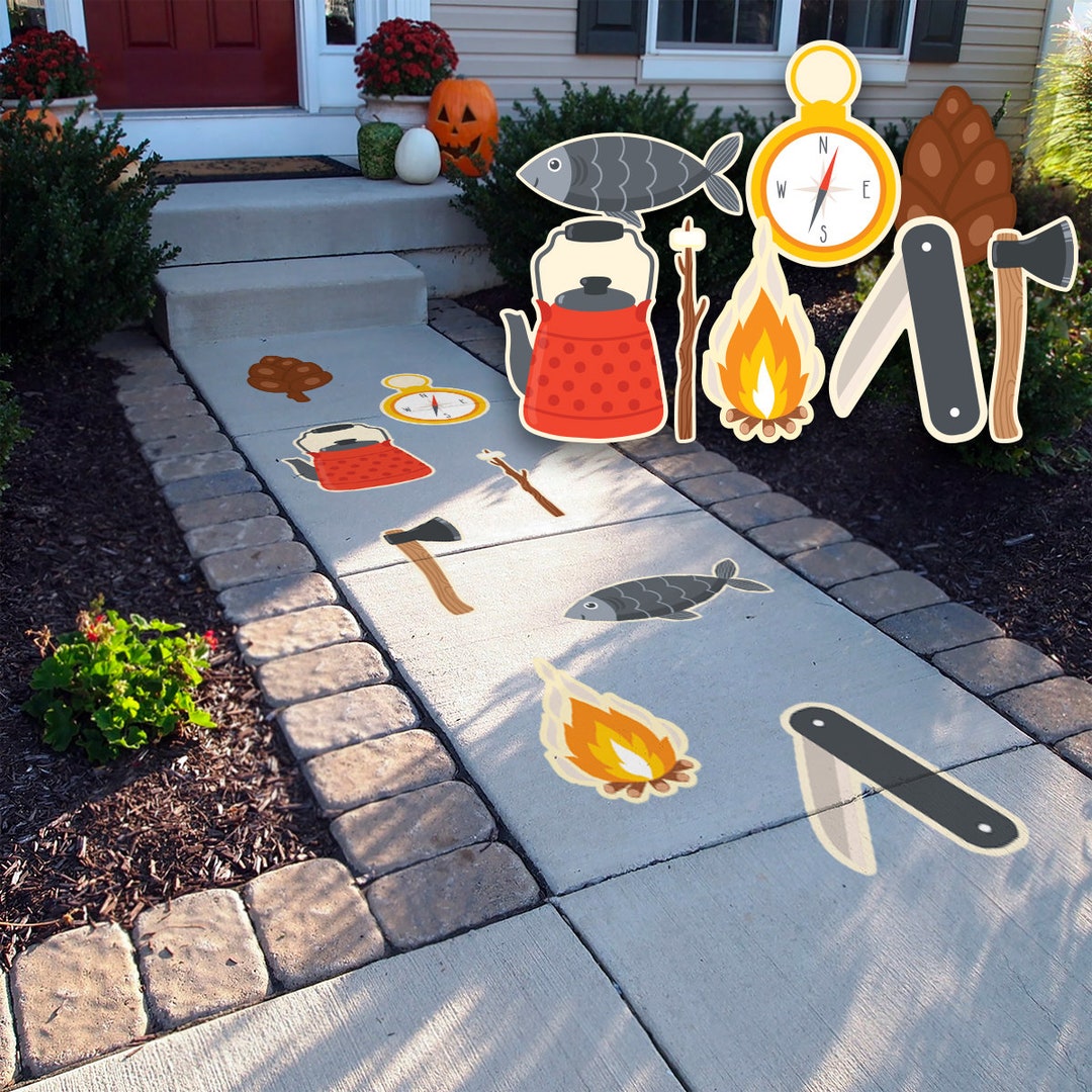 Camping Textured Floor Decals Set of 8 Social Distancing Markers ...