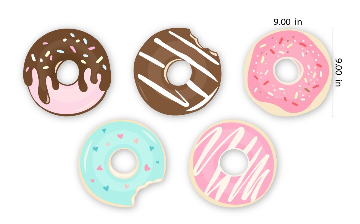 Peel and Stick Floor Donut Decals Set of 5 OR 10 Two Sweet | Etsy