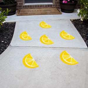 Watercolor Lemon Textured Peel and Stick Floor Decals • Set of 6 • 12 ...
