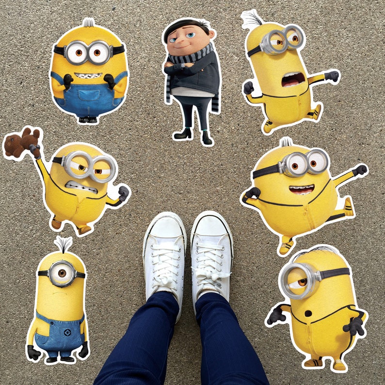 Minions Textured Peel and Stick Floor Decals • Set of 7 • Birthday ...