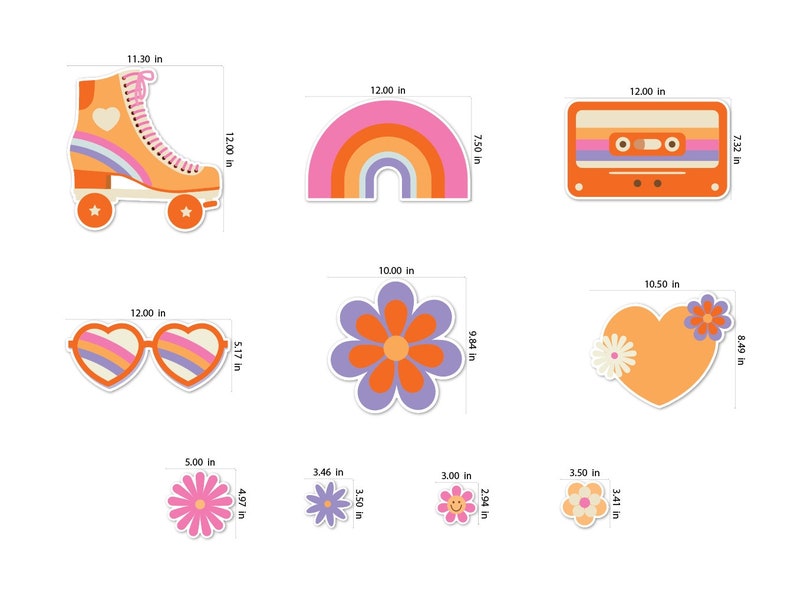 Groovy One Peel and Stick Floor Decals • Set of 10 • 60s and 70s ...