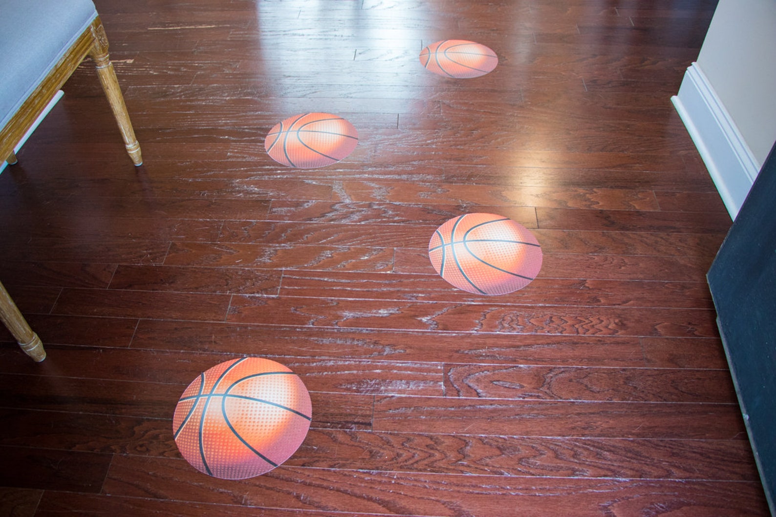 Textured Basketball Floor Decals • Indoor/outdoor 9" Basketball Decals ...