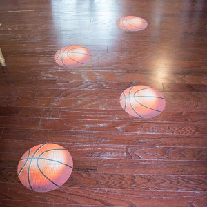 Textured Basketball Floor Decals • Indoor/outdoor 9" Basketball Decals ...