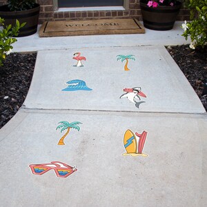 Surfing Peel and Stick Floor Decals • Set of 7 • First Wave Birthday ...