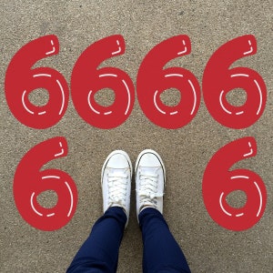 Number Six Peel and Stick Floor Decals • Set of 6 12" #6 Stickers ...