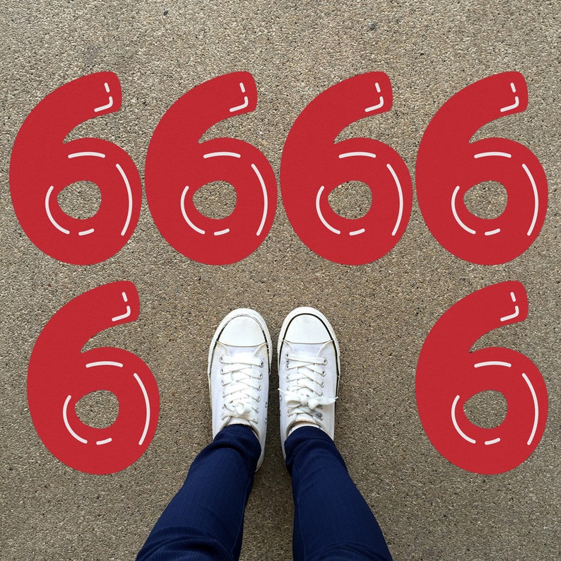 Number Six Peel and Stick Floor Decals Set of 6 12 6 - Etsy