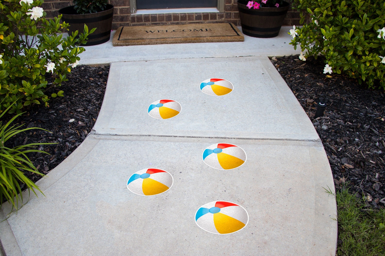 Beach Ball Peel and Stick Floor Decals • Set of 5 • Summer Birthday ...