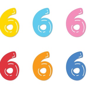 Number Six Peel and Stick Floor Decals • Set of 6 12" #6 Stickers ...