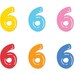 Number Six Peel and Stick Floor Decals • Set of 6 12" #6 Stickers ...