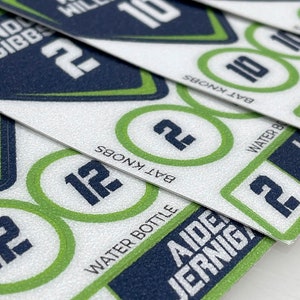 Custom Baseball Name Labels • Personalized Sports Name Decal Kit ...