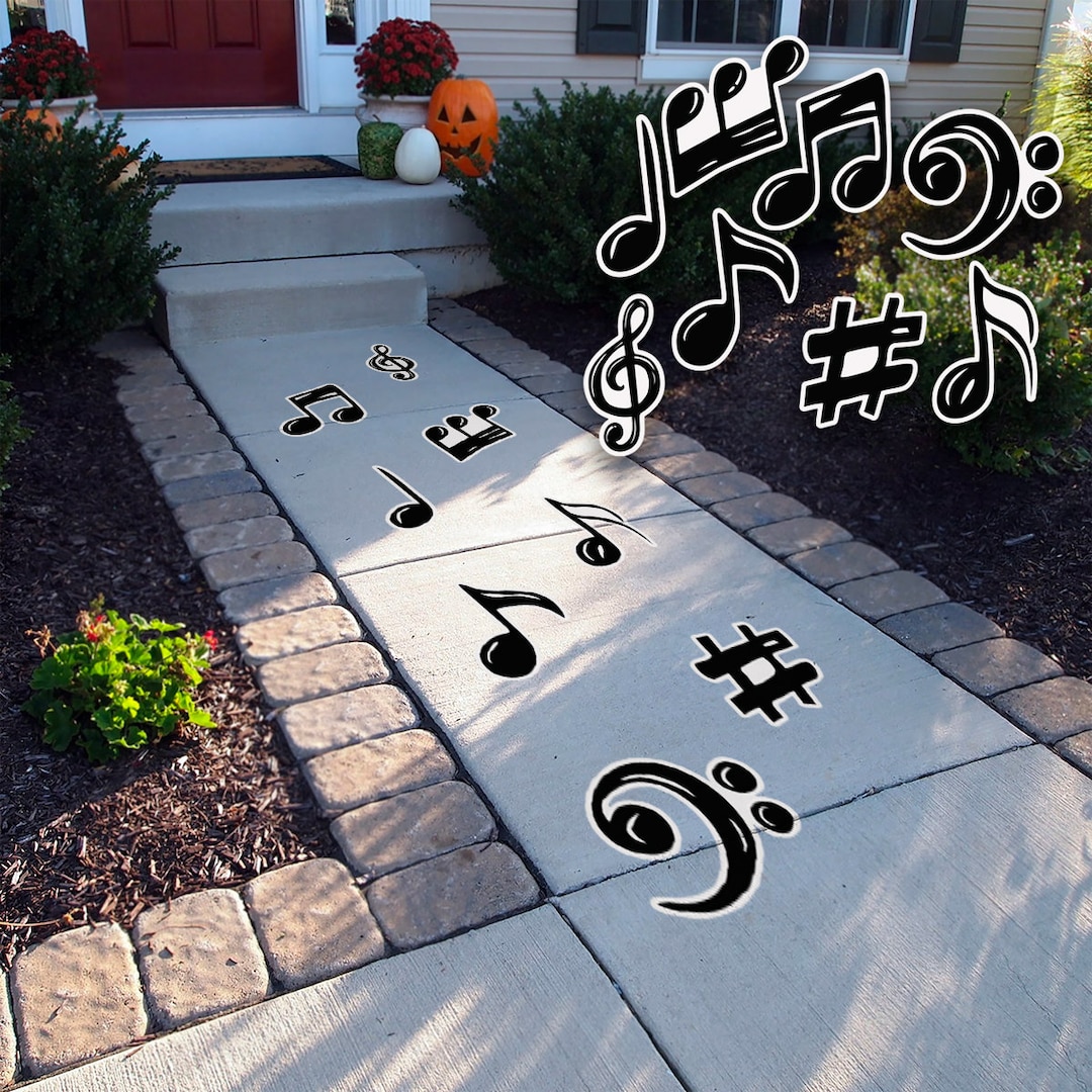 Music Note Textured Floor Decals • Set of 8 • Social Distancing Markers ...