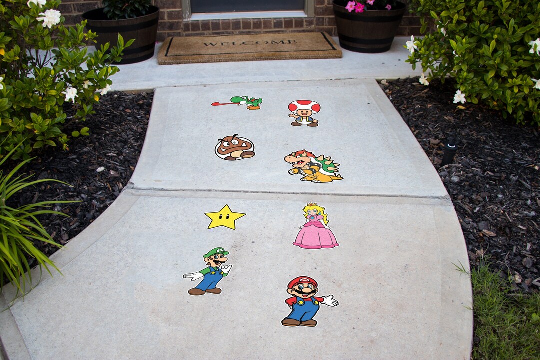 Super Mario Peel and Stick Floor Decals • Set of 8 • Birthday ...