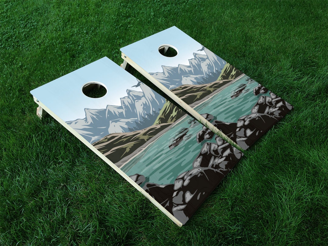 Wilderness Cornhole Wraps • Set of 2 • Camping Cornhole Decals • Comes ...