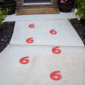 Number Six Peel and Stick Floor Decals • Set of 6 12" #6 Stickers ...