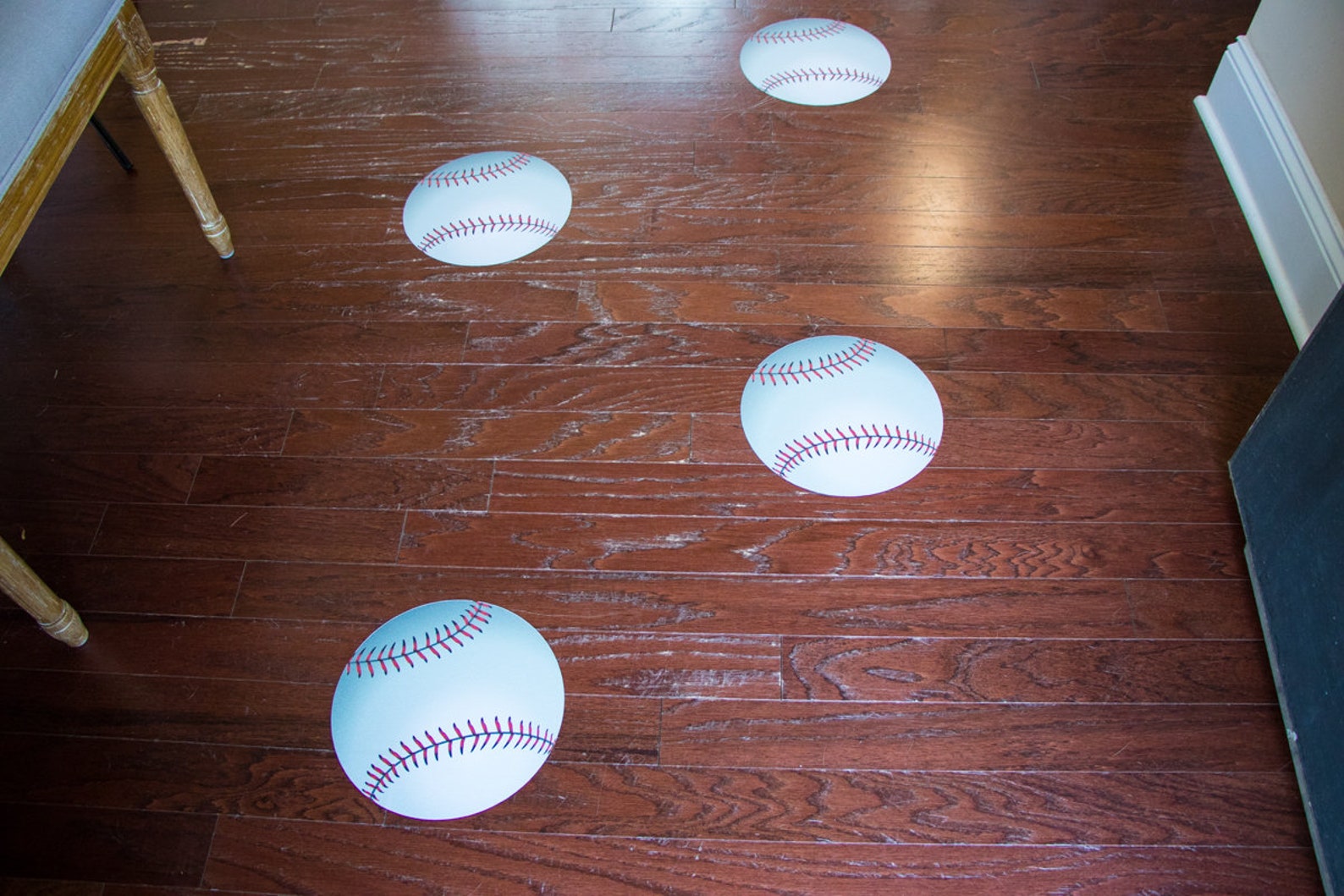Baseball Textured Floor Decals 9 Baseball Sidewalk | Etsy
