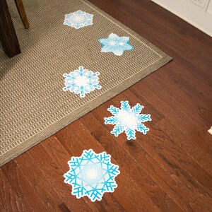 Frozen Party Textured Peel and Stick Floor Decals • Snowflake Sidewalk ...