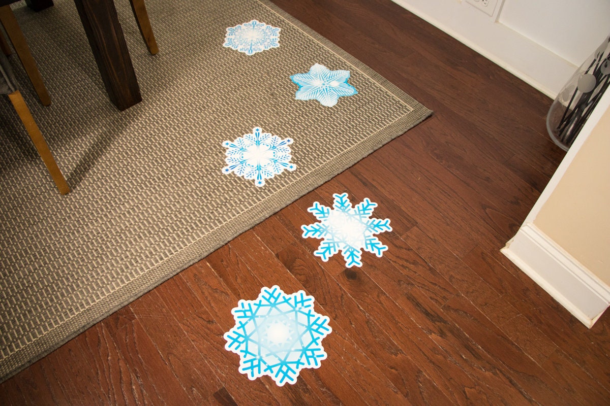 Frozen Party Textured Peel and Stick Floor Decals Snowflake | Etsy