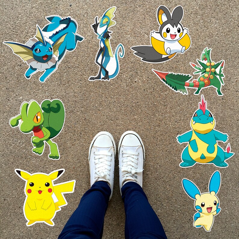 Pokemon Peel and Stick Floor Decals • Set of 8 • Bounce House Birthday ...