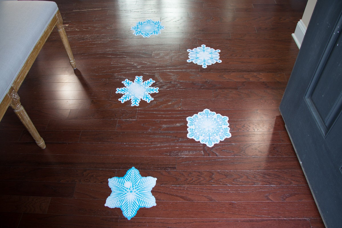 Frozen Party Textured Peel and Stick Floor Decals Snowflake | Etsy