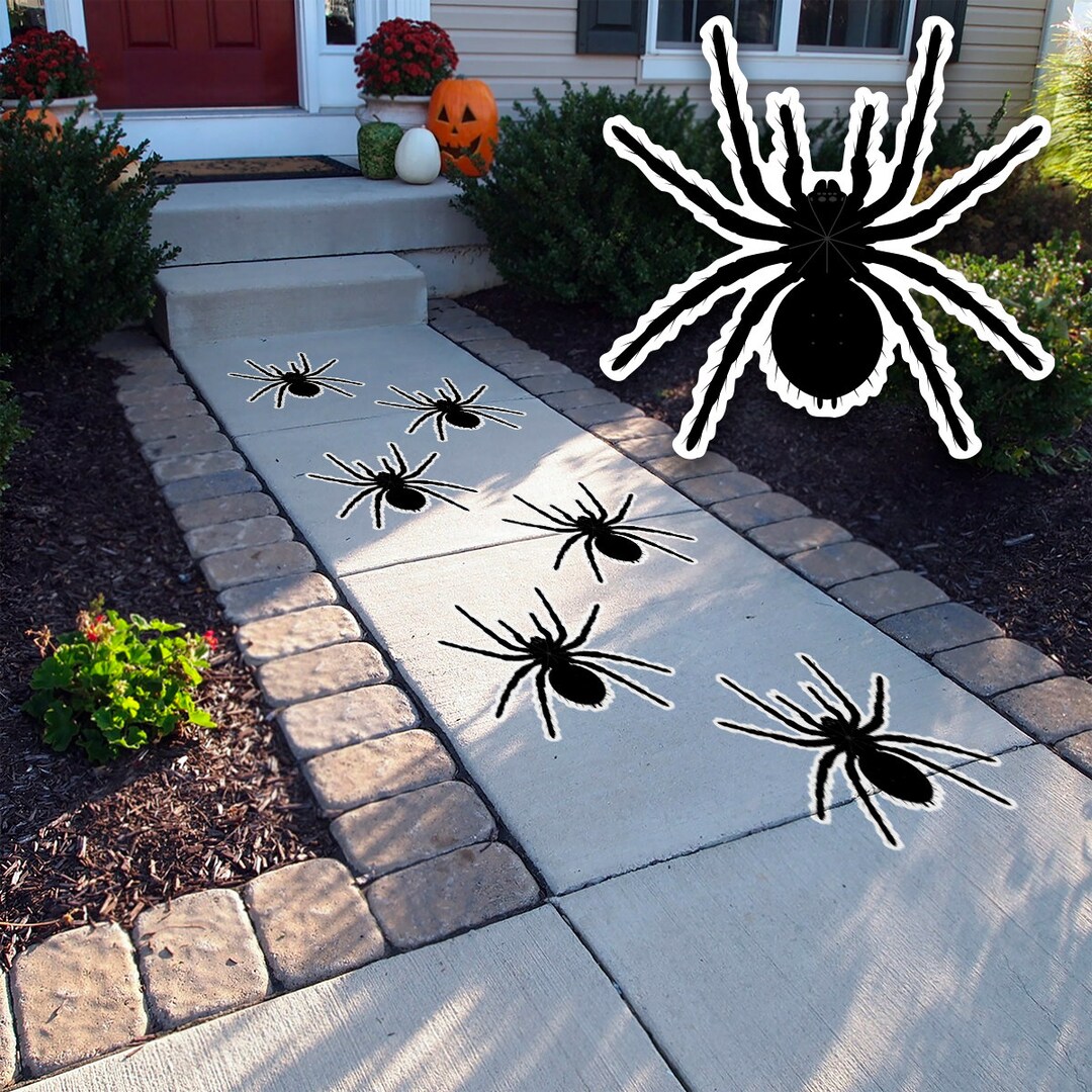 Spider Floor Decals • Set of 6 • Halloween Sidewalk Vinyl Decals ...