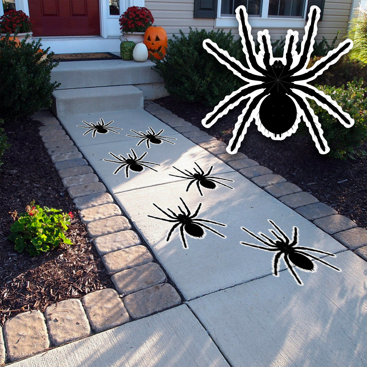 Spider Floor Decals Set of 6 Halloween Sidewalk Vinyl - Etsy