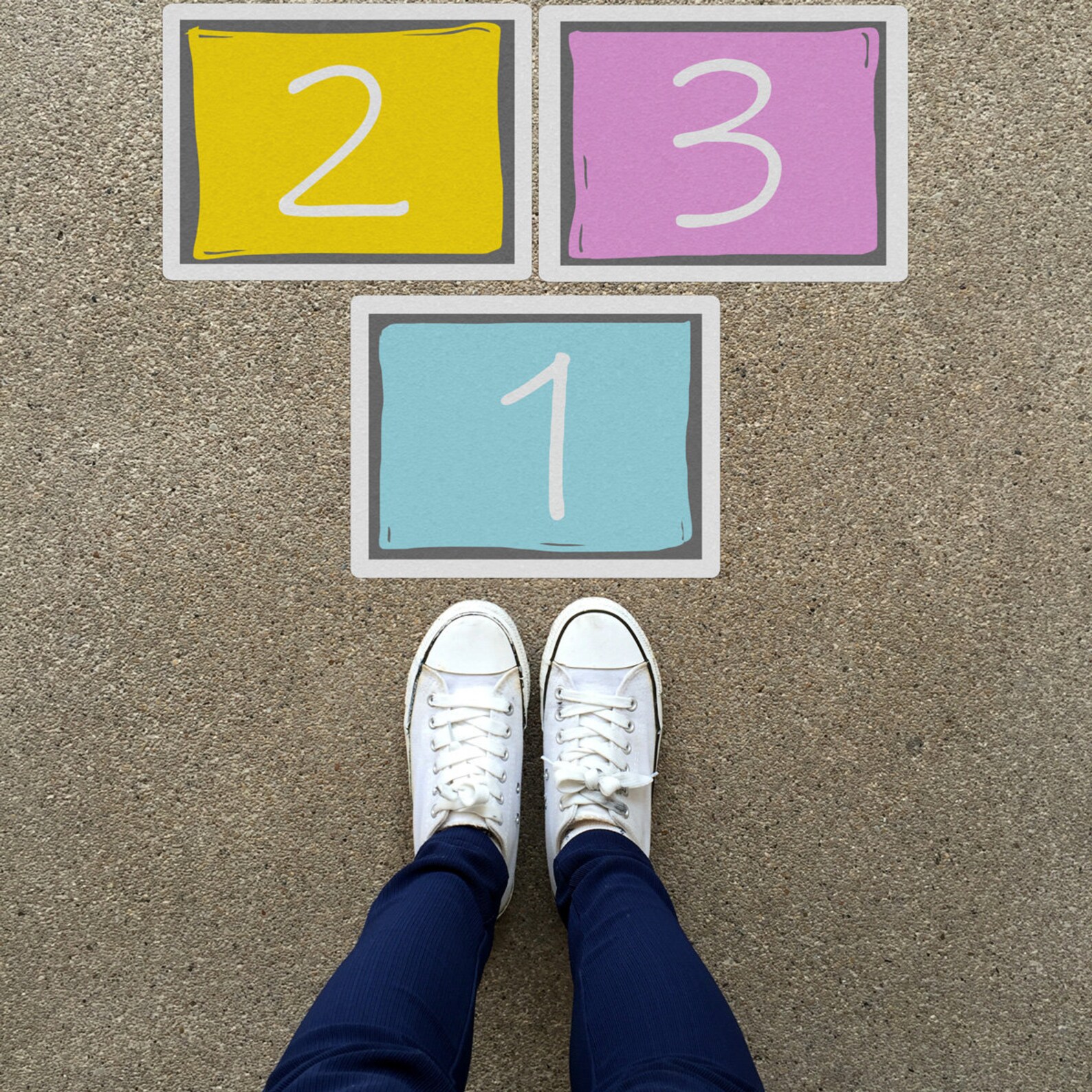 Hopscotch Textured Peel and Stick Floor Decals • Set of 10 • Birthday ...