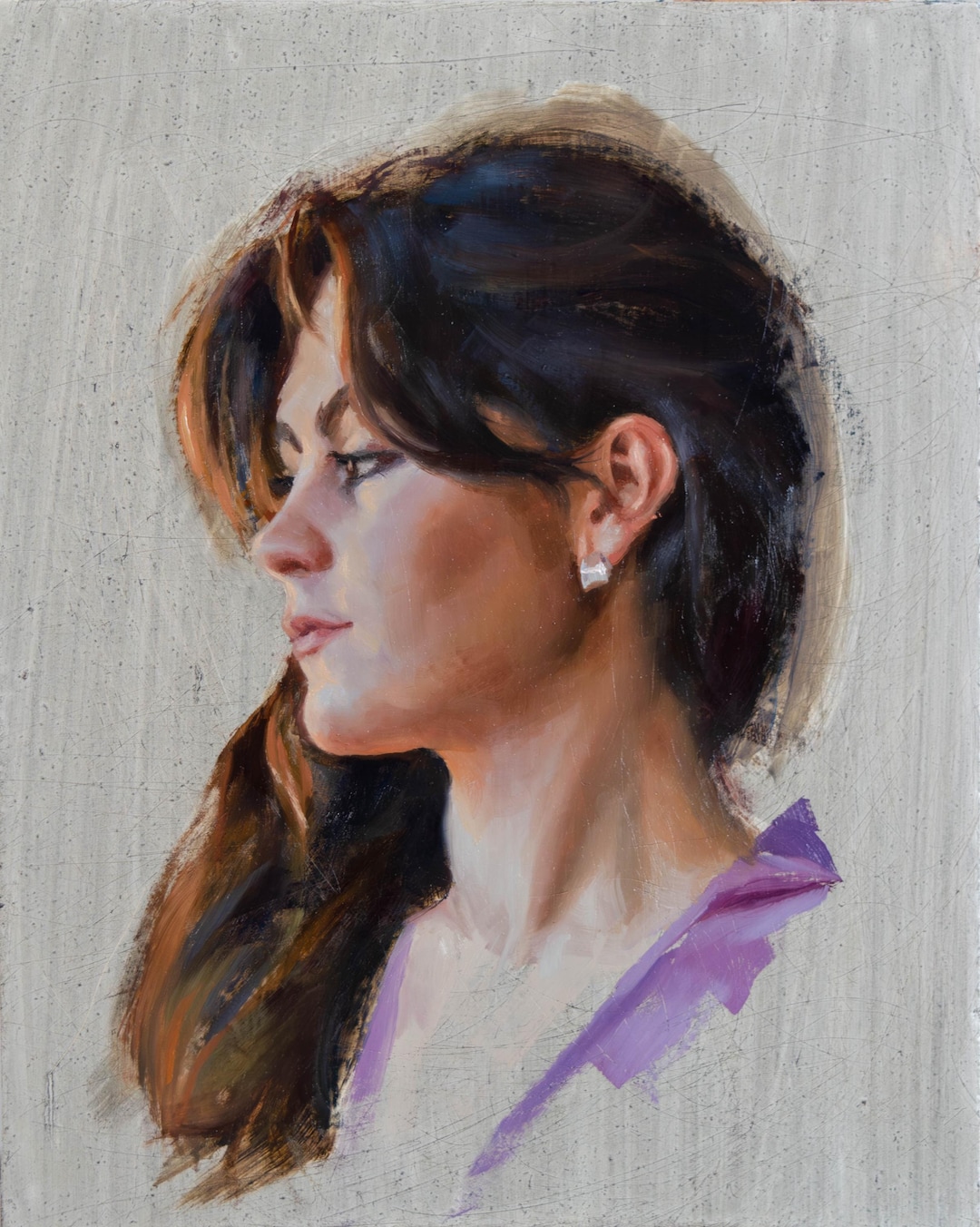 Original Oil Painting | Female Profile Portrait | Contemporary ...