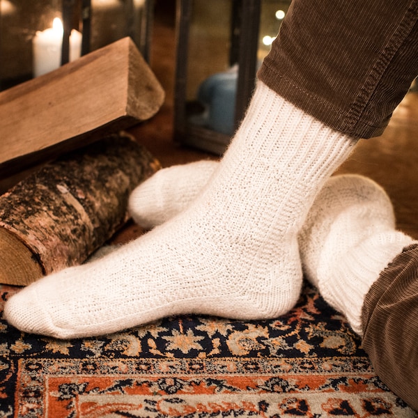 White Wool Socks - Etsy