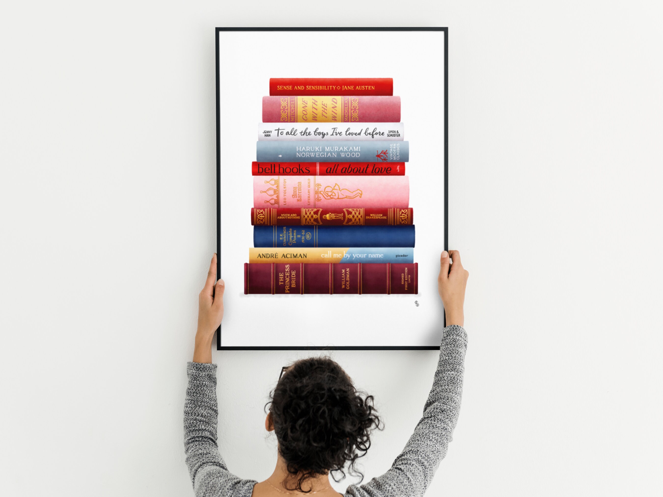 Love Story Book Stack Art Print Romance Novel Gifts for | Etsy
