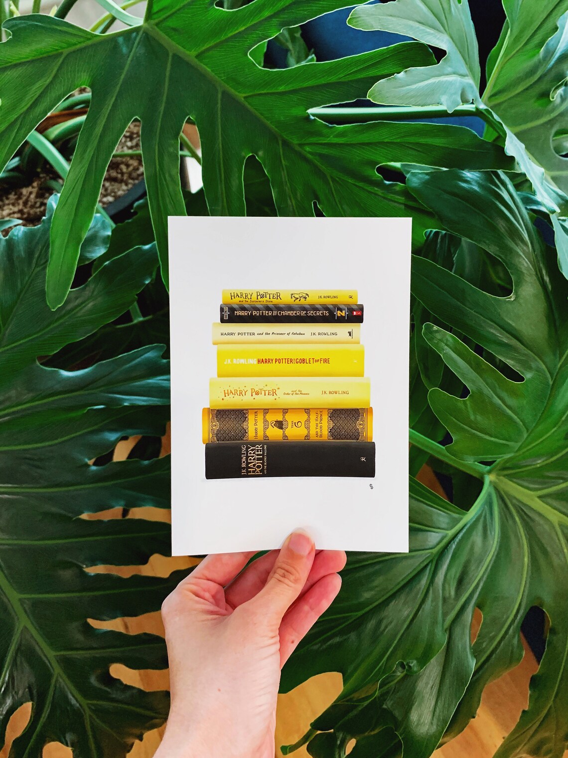 Wizard Badger House Book Stack Poster | Book Lovers Wall Art | Gifts ...