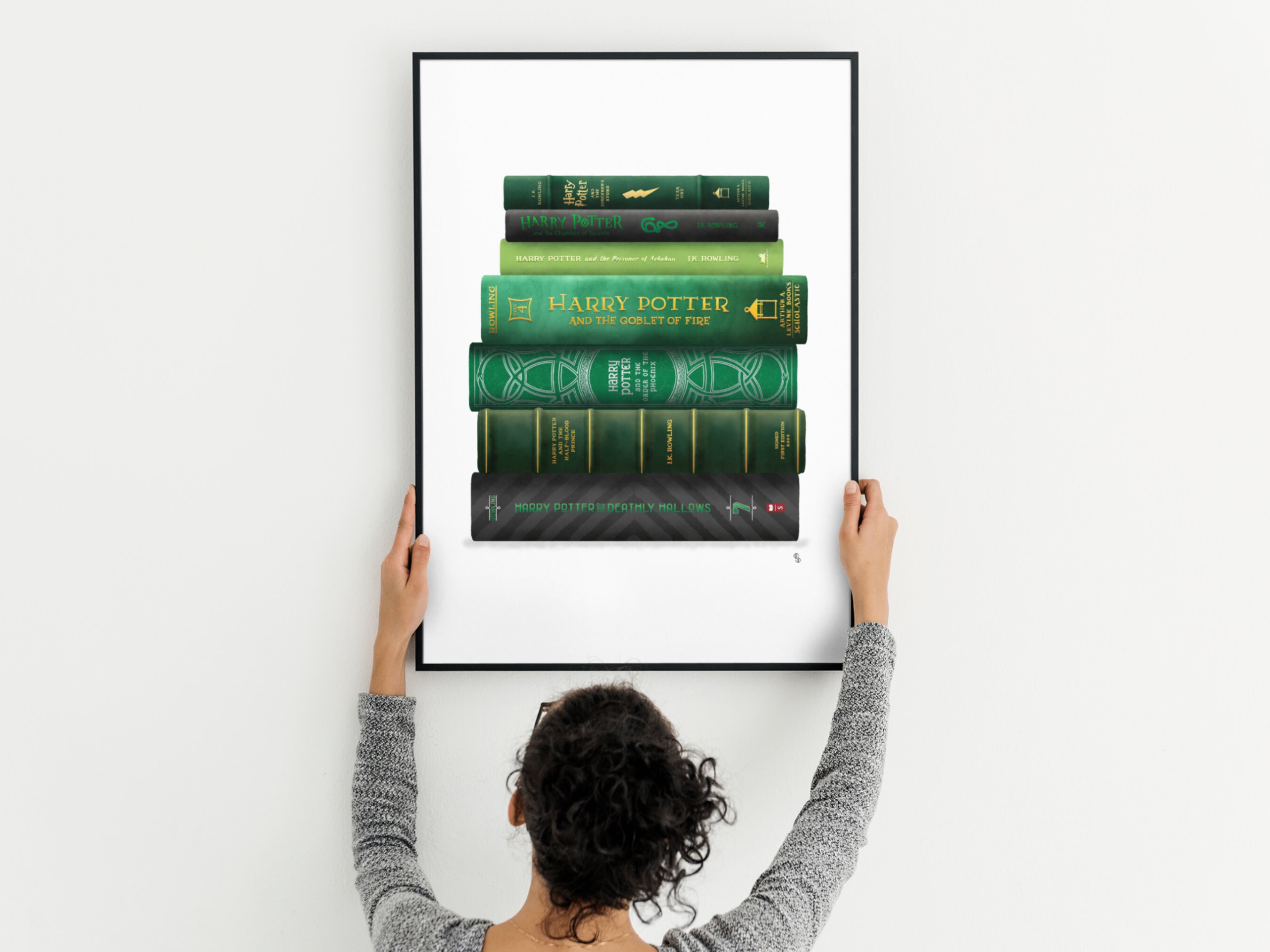 Wizard Snake House Book Stack Poster | Book Lovers Wall Art | Gifts for ...