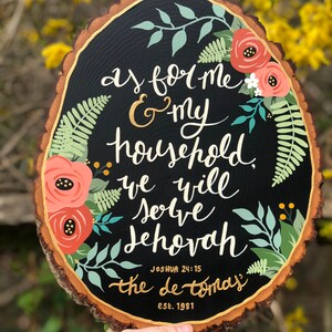 Custom Family Name// Joshua 24:15 Scripture Sign // Wood Sign Hand ...