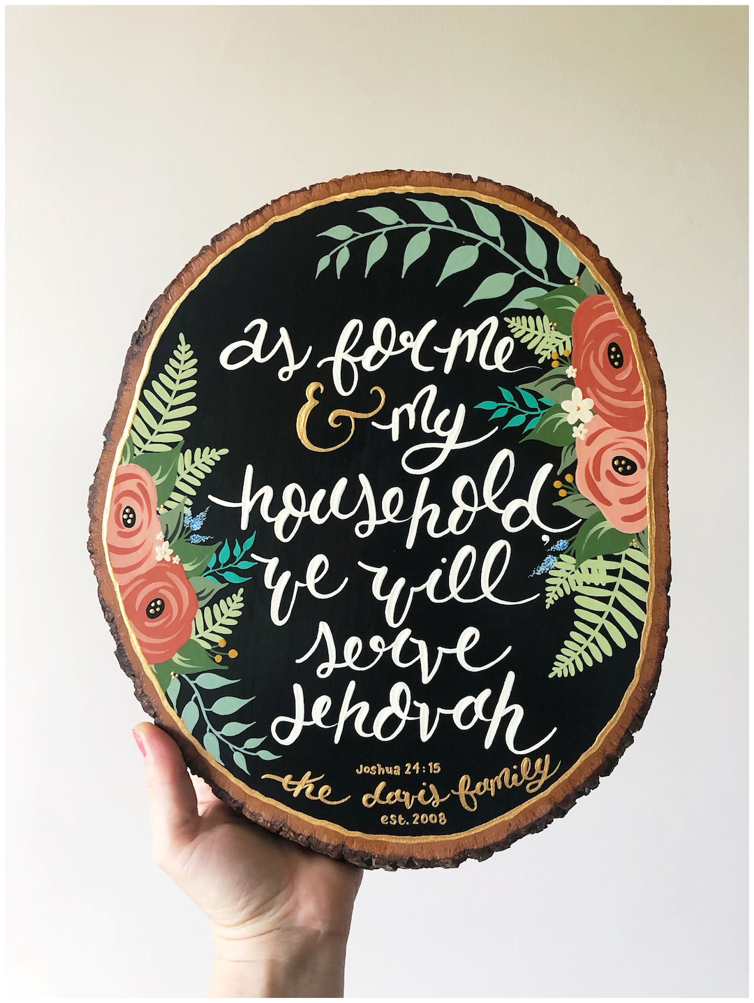 Custom Family Name// Joshua 24:15 Scripture Sign // Wood Sign Hand ...
