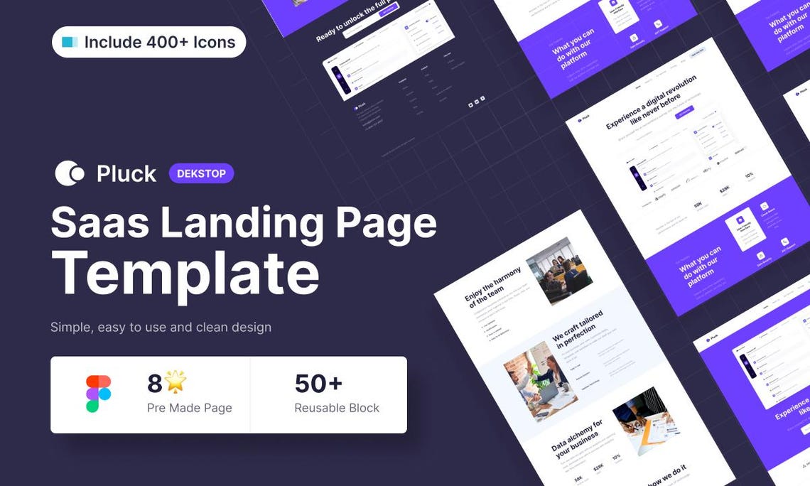 Saas Landing Page Kit Dekstop | Multipurpose Landing Page | Creative ...
