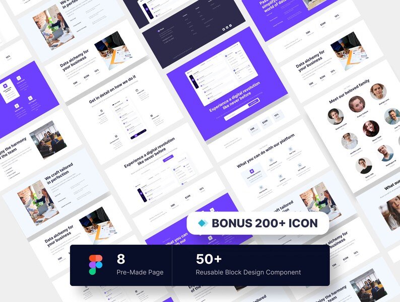 Saas Landing Page Kit Dekstop | Figma Template | Website Template - Etsy