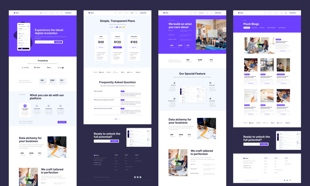 Saas Landing Page Kit Dekstop | Figma Template | Website Template - Etsy