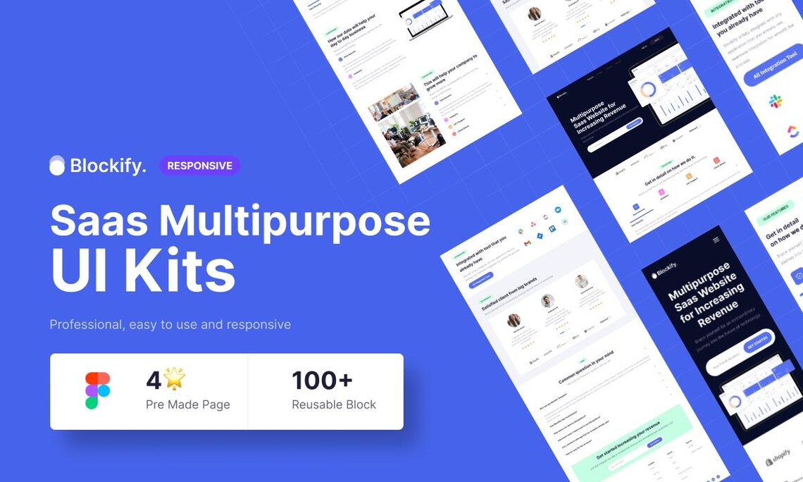 Saas Landing Page Kit Dekstop | Multipurpose Landing Page | Creative ...