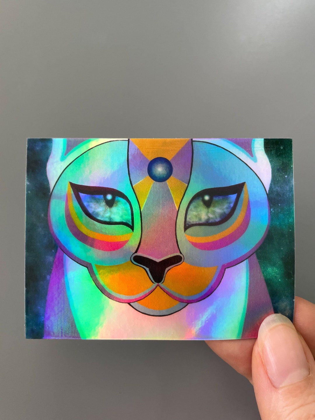 Space Cat Sticker Cosmic Cat Sticker Holographic Witchy Cat Sticker ...