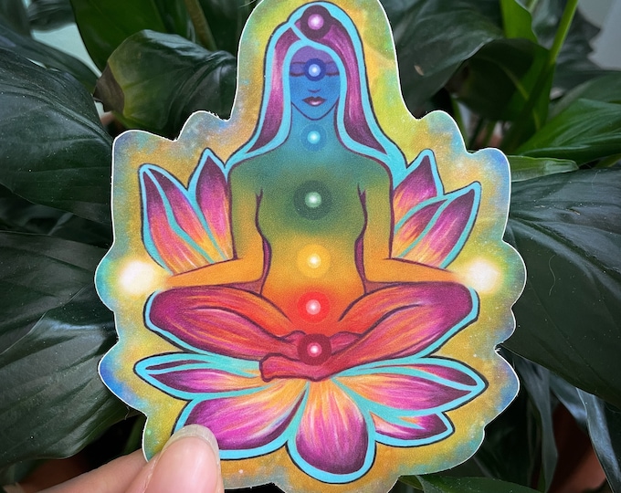 Chakra Girl Sticker Chakra Sticker, Love and Light, Mandala Sticker ...