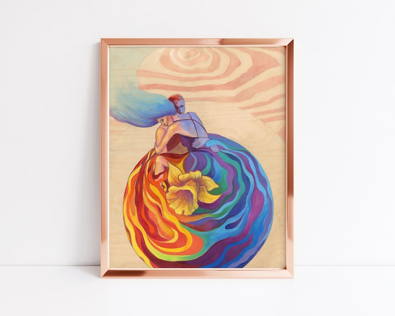 Rainbow Love Rainbow Couple Rainbow Lovers Rainbow Wall - Etsy
