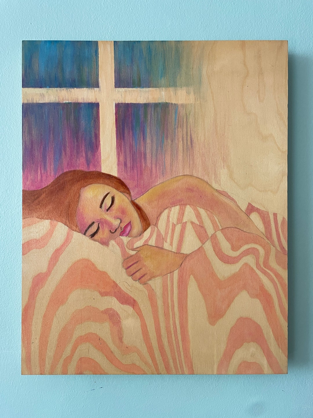 Original Boho Feminine Painting Divine Feminine Painting Woman Sleeping ...
