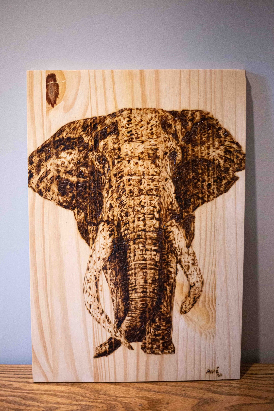 Wood Elephant Art - Wood Burning - Decor, House Decor, Rustic Decor ...