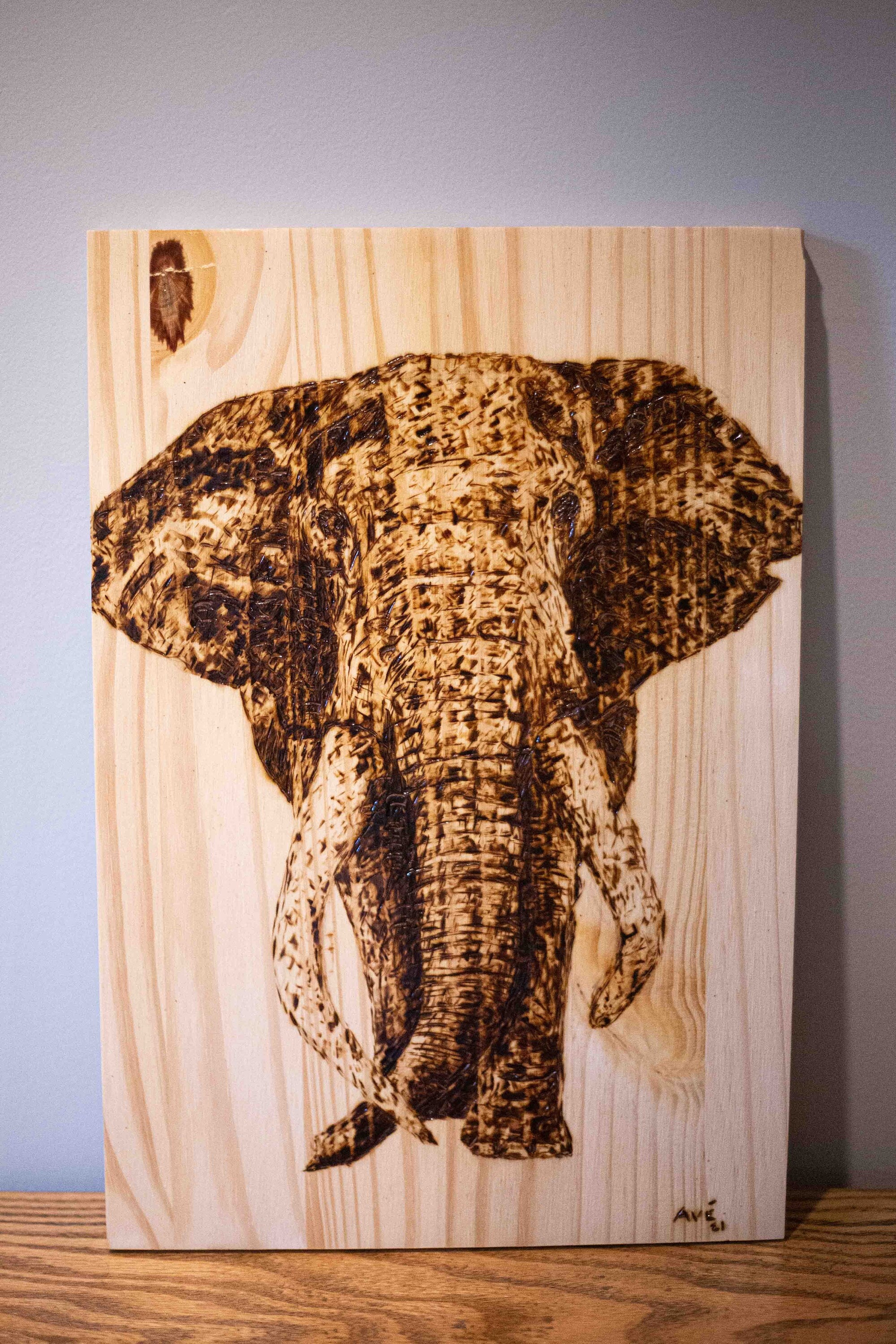 Wood Elephant Art - Wood Burning - Decor, House Decor, Rustic Decor ...