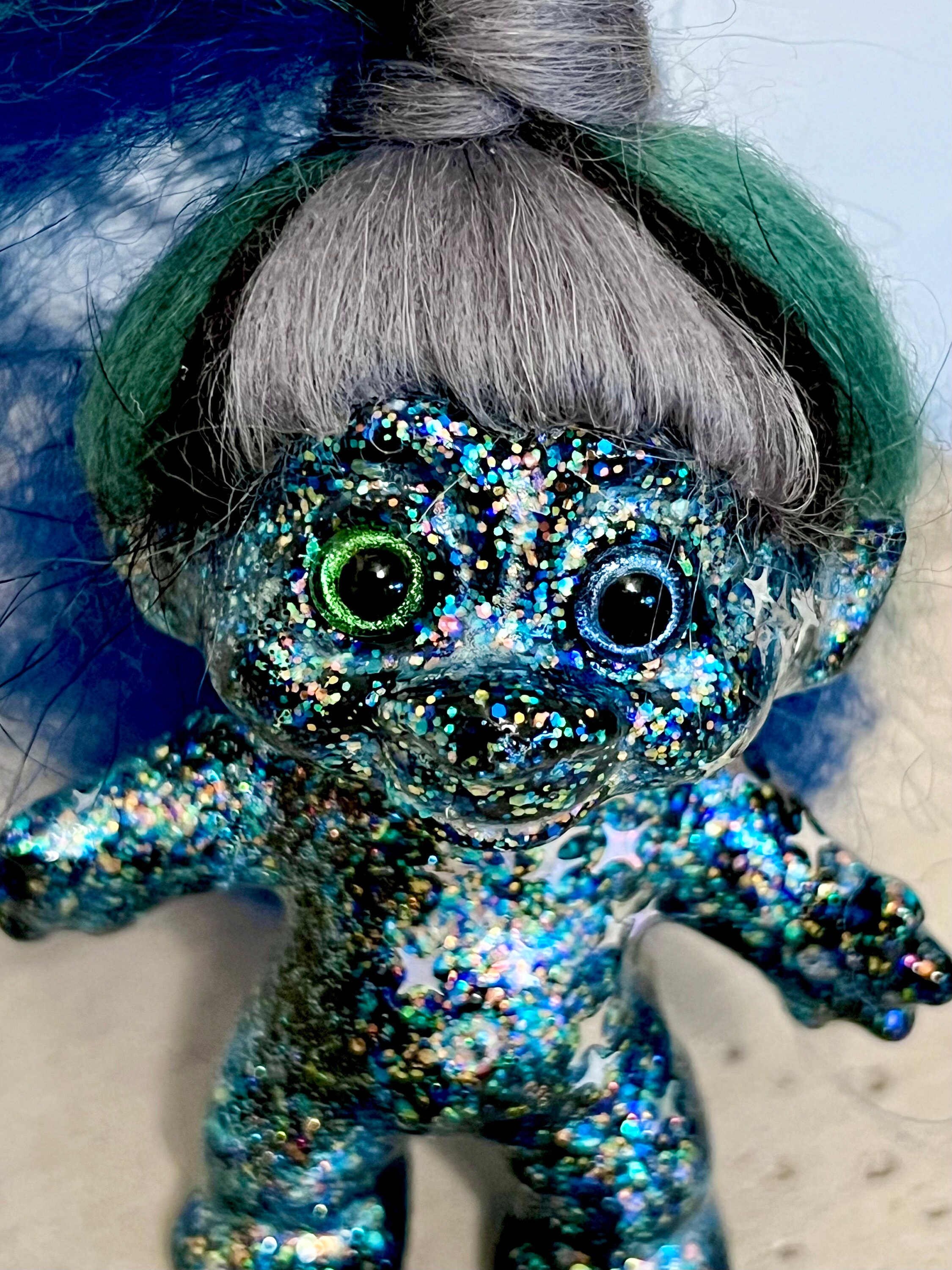 Dam Troll 3 Galaxy / Space Alien OOAK Figure With Sparkly Eyes and ...