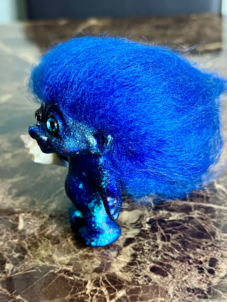 Dam Troll Sea Nymph OOAK 3 Ocean Figure. Glass Eyes and Wool Hair - Etsy