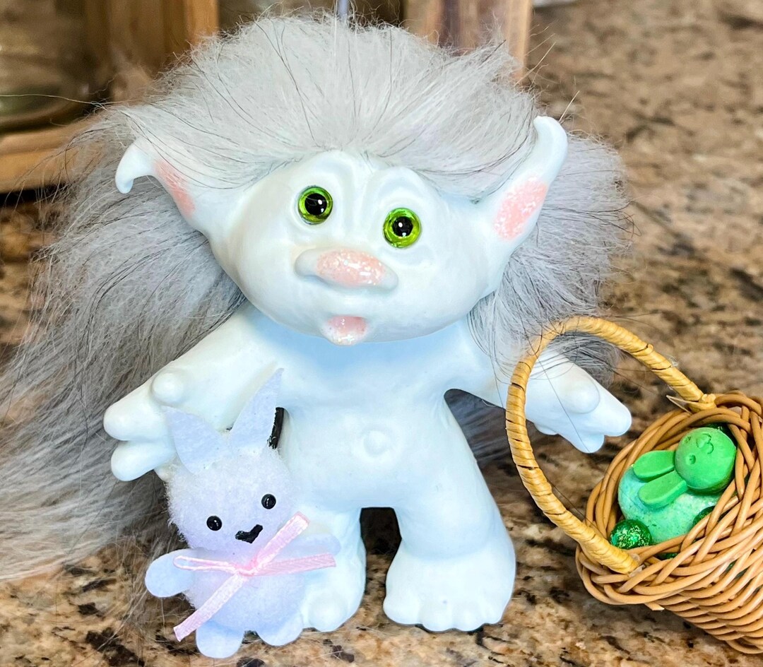Dam Troll Doll Easter Bunny OOAK Figure With Glass Eyes and Icelandic ...