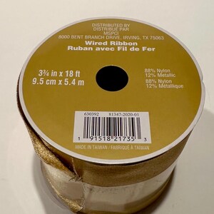 Celebrate It Metallic Gold Wired Ribbon. 3.75" X 18 Ft. - Etsy