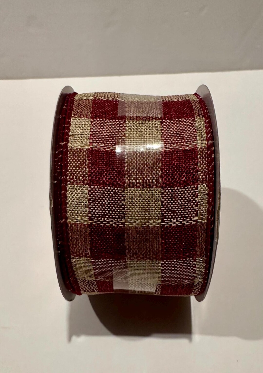 Celebrate It Buffalo Check Wired Ribbon. Burgundy & Tan 2.5 X 25 Ft. - Etsy