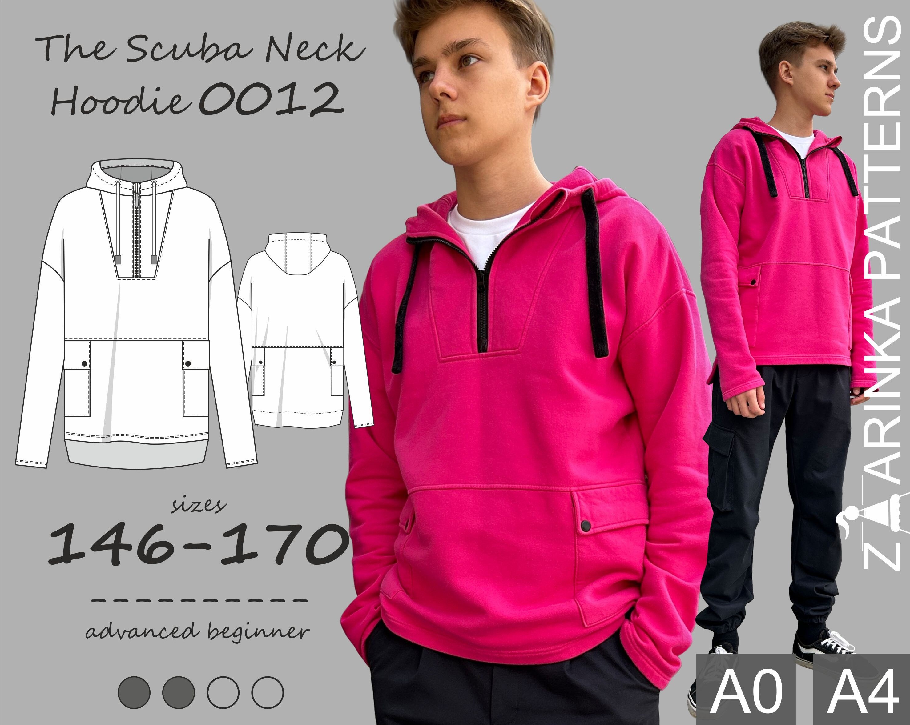 The Scuba Neck Hoodie PDF Sewing Pattern for Boys, Teens and Tweens ...