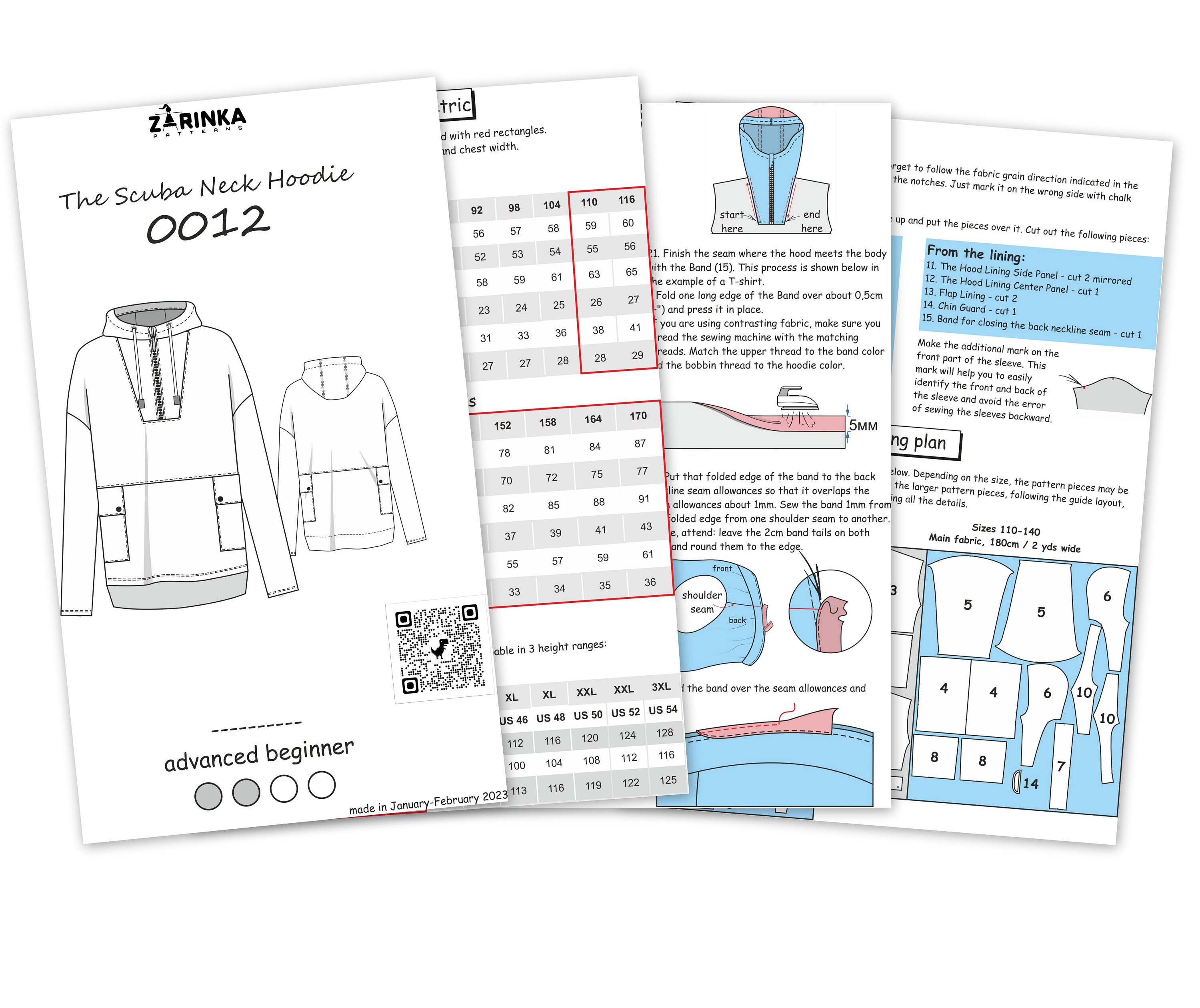 The Scuba Neck Hoodie PDF Sewing Pattern for Boys, Teens and Tweens ...